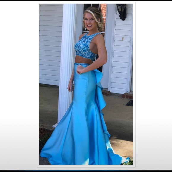 Shail K | Dresses | Shail K Blue 2 Piece Formal Prom Dress Worn Once ...
